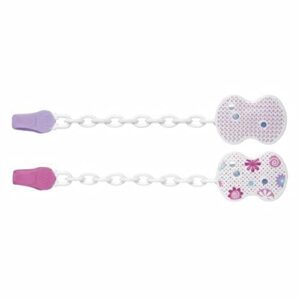 Chicco Soother Chain Pink 0m+