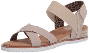 skechers womens desert kiss – secret picnic flat sandal, natural, 8 us