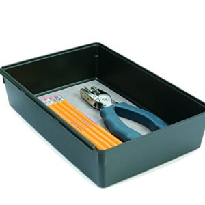 Rubbermaid No-Slip Interlocking Drawer Organizer, 6-in. x 9-in., Black with Gray Base (1994534)