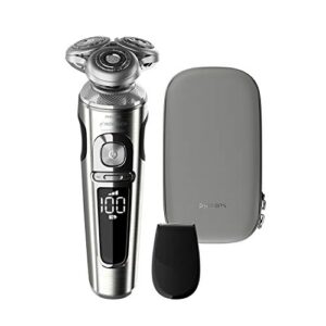 philips norelco shaver 9000 prestige, rechargeable wet or dry electric shaver with trimmer attachment and premium case, sp9820/87