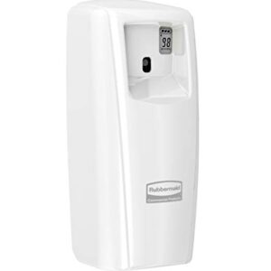 Rubbermaid Commercial FG401218 Microburst 9000 Aerosol Odor Control LCD Dispenser, White, 3.56" Width x 8.75" Height