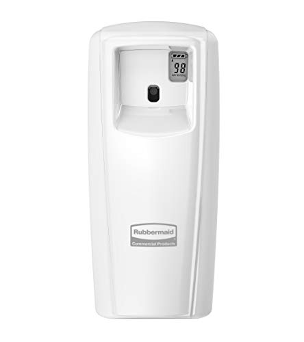 Rubbermaid Commercial FG401218 Microburst 9000 Aerosol Odor Control LCD Dispenser, White, 3.56" Width x 8.75" Height