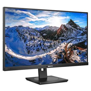 PHILIPS Brilliance 279P1 27" Frameless Monitor, 4K UHD IPS (3840x2160), 122% sRGB, Speakers, USB-C Docking, Power-Saving PowerSensor, Height Adjustable, VESA, 4Yr Advance Replacement