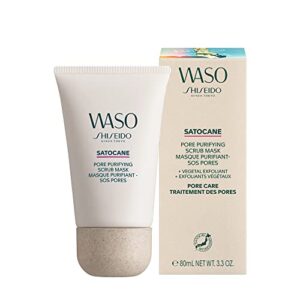 Shiseido Waso SATOCANE Pore Purifying Scrub Mask - 3.3 oz - Mineral Clay Face Mask - Gently Exfoliates & Visibly Minimizes Pores & Blackheads - Vegan, Fragrance Free & Non-Comedogenic