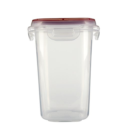 Rubbermaid Lock-Its Divided Food Storage Container with Easy Find Lid, 5.25 Cup, Racer Red