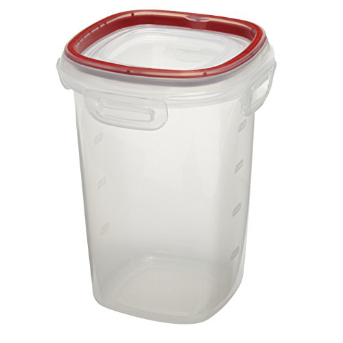 Rubbermaid Lock-Its Divided Food Storage Container with Easy Find Lid, 5.25 Cup, Racer Red