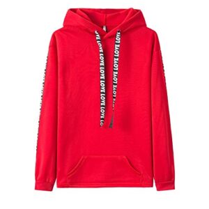 lojito beach fleece sweatshirt hat graphic blouse shirt women fleece lined sweatshirt womens red