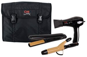 chi tourmaline ceramic 3-piece travel set, black,