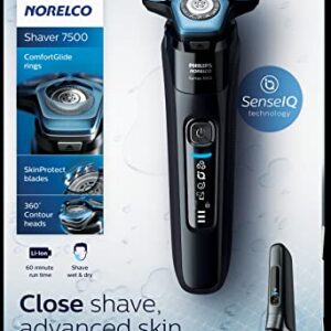 Philips Norelco Shaver 7500, Rechargeable Wet & Dry Electric Shaver with SenseIQ Technology, Quick Clean Pod, Travel Case and Pop-up Trimmer, S7783/84