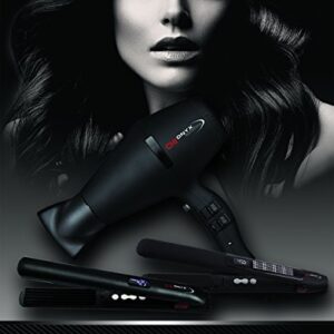 CHI Onyx Euroshine 1" Straightening Hairstyling Iron With 4" Extended Plates, Black