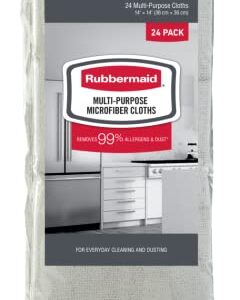 Rubbermaid Microfiber Cloth Towels, 24 Pack, 14"x14", Non-Scratch, Reusable/Washable for Cleaning/Wiping/Polishing for Home/Kitchen/Car