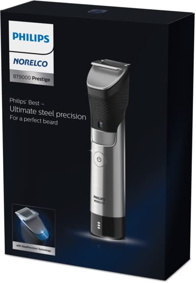 Norelco Philips Series 9000, Ultimate Precision Beard and Hair Trimmer with Beard Sense Technology for an Even Trim, BT9810/40