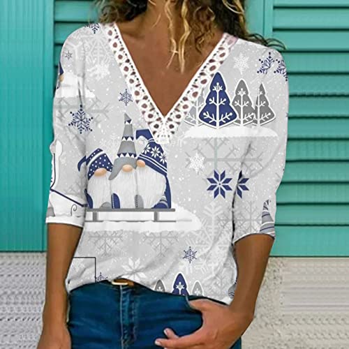 Womens Blouses and Tops Dressy Short Sleeve Women's Double Puff Sleeve Blouses Chiffon Half Sleeve Swiss Dot Tops V Neck Tshirts Casual Dressy