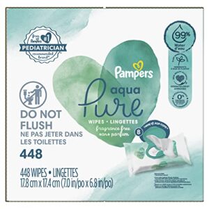 pampers aqua pure sensitive baby wipes 8x pop-top 448 count