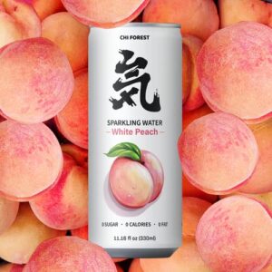 genki forest flavored sparkling water white peach, 11.15 fl oz cans(pack of 24)…