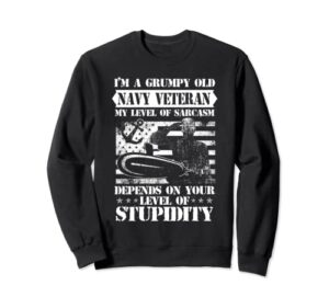 distressed vintage i m a grumpy old quote navy sweatshirt