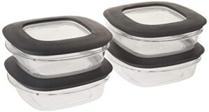 rubbermaid premier food storage container, 3 cup, grey (4 pack)