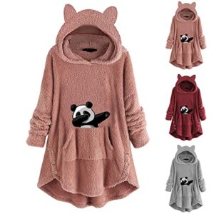 little girls fleece hoodie teen girls y2k long tunic sweatshirts thick white hoodie women