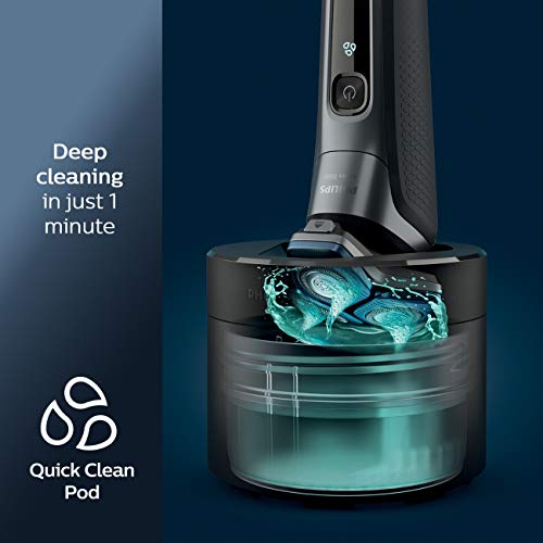 Philips Norelco Shaver 7700, Rechargeable Wet & Dry Electric Shaver with SenseIQ Technology, Quick Clean Pod, Charging Stand and Pop-up Trimmer, S7782/85