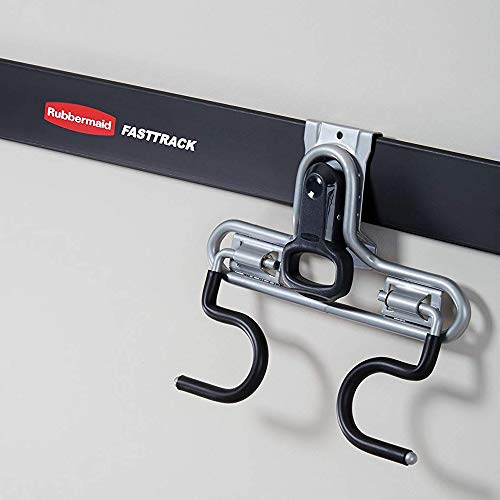 Rubbermaid Fasttrack Wall Double S Hook 2 Handle Garage Storage Organizer Rack for Hand Tools (2 Pack)