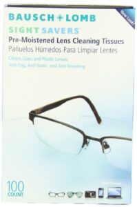 bausch & lomb sight savers premoistened lens cleaning tissues – 100 count, 2 pk.