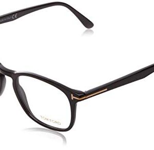 Eyeglasses Tom Ford FT 5505 001 Shiny Black, Rose Gold"t" Logo, 52-19-145