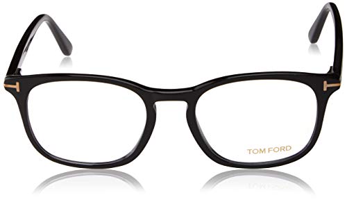 Eyeglasses Tom Ford FT 5505 001 Shiny Black, Rose Gold"t" Logo, 52-19-145