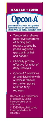 Allergy Eye Drops by Bausch & Lomb, for Itch & Redness Relief, 15 mL (Pack of 2), Packaging May Vary