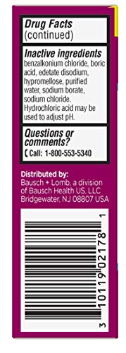 Allergy Eye Drops by Bausch & Lomb, for Itch & Redness Relief, 15 mL (Pack of 2), Packaging May Vary