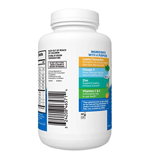 Adema Bausch + Lomb 0-cuvite Adult 50+ Vitamin &. Mineral Supplement with Lutein, Zeaxanthin, and Omega-3, Soft Gels (150 Count) iiiIII