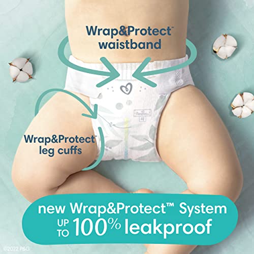 Diapers Size 0, 128 Count - Pampers Pure Protection Disposable Baby Diapers, Hypoallergenic and Unscented Protection, Enormous Pack (Packaging & Prints May Vary)