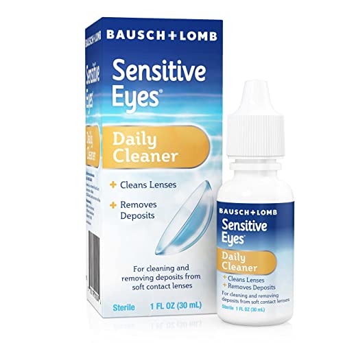 Contact Lens Solution by Bausch & Lomb, for Cleaning and Removing Deposits from Soft Contact Lenses, Daily Lens Cleaner, 1 Fl Oz