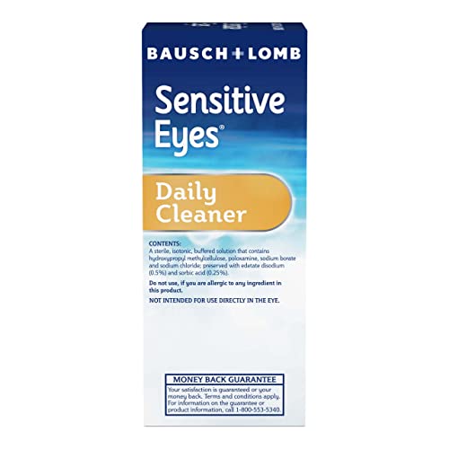 Contact Lens Solution by Bausch & Lomb, for Cleaning and Removing Deposits from Soft Contact Lenses, Daily Lens Cleaner, 1 Fl Oz