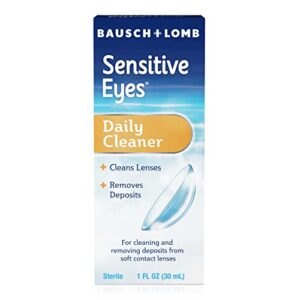 Contact Lens Solution by Bausch & Lomb, for Cleaning and Removing Deposits from Soft Contact Lenses, Daily Lens Cleaner, 1 Fl Oz