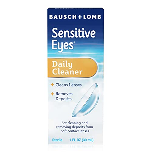 Contact Lens Solution by Bausch & Lomb, for Cleaning and Removing Deposits from Soft Contact Lenses, Daily Lens Cleaner, 1 Fl Oz