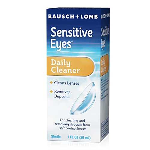 Contact Lens Solution by Bausch & Lomb, for Cleaning and Removing Deposits from Soft Contact Lenses, Daily Lens Cleaner, 1 Fl Oz