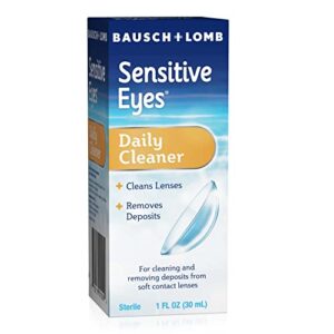 Contact Lens Solution by Bausch & Lomb, for Cleaning and Removing Deposits from Soft Contact Lenses, Daily Lens Cleaner, 1 Fl Oz