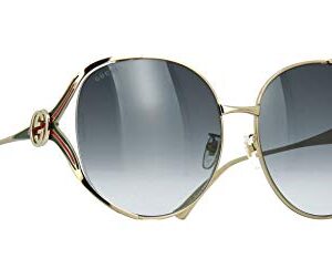 Gucci GG0225S Sunglasses Gold w/Grey Gradient Lens 63mm 001 GG0225/S GG 0225/S GG 0225S