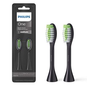 philips one by sonicare, 2 brush heads, shadow black, bh1022/06