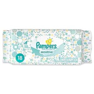 pampers sensitive wipes convenience pack 18 ct (pack of 16)