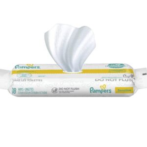 Pampers Sensitive Wipes Convenience Pack 18 CT (Pack of 16)