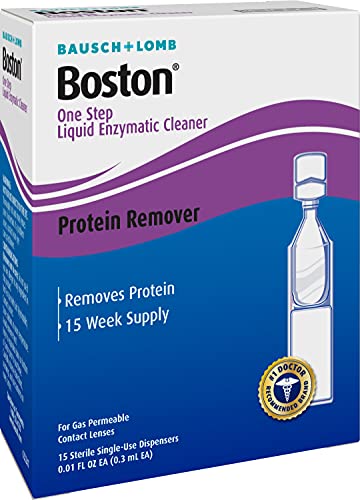 Boston One Step Liquid Enzymatic Cleaner, Protein Remover, 0.01 Fl Oz (1 Box of 15 Dispensers)