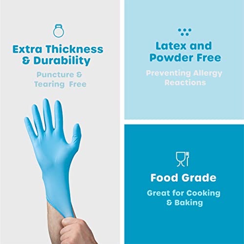 Comfy Package Synthetic Vinyl Blend Disposable Plastic Gloves [200 Count] Non-Sterile, Powder & Latex Free - X-Large