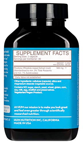 HUM Big Chill - Calming Supplements for Adults with 500mg of Rhodiola Rosea for Stress Relief & Mood Support - Rhodiola Supplement Balances Adrenal Health for Improved Stress Response (30 Capsules)