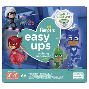 pampers easy ups training underwear boys, 3t-4t size 5 diapers, 66 count (packaging & prints may vary)