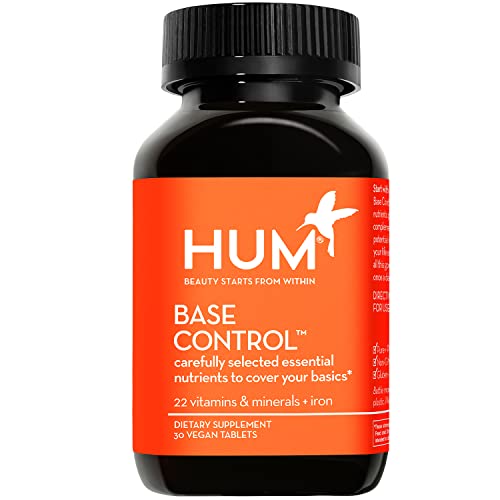 HUM Base Control - Daily Women's Multivitamin & Minerals with B Complex, Vitamin C, 22 Micro-Nutrients + Iron Supplement to Support Pre Menopause Women Non-GMO, Soy-Free, Gluten-Free (30 Tablets)