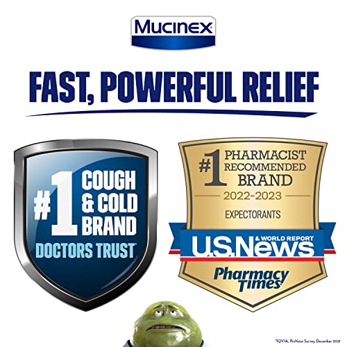 Chest Congestion, Mucinex 12 Hour Extended Release Tablets, 500 count bottle, 600 mg Guaifenesin Relieves Chest Congestion Caused by Excess Mucus, #1 Doctor Recommended OTC expectorant