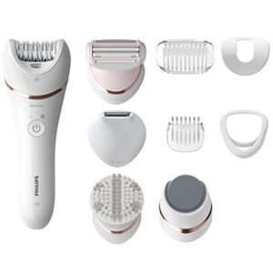 philips epilator series 8000 5 in 1 shaver, trimmer, pedicure and body exfoliator with 9 accessories, bre740/14