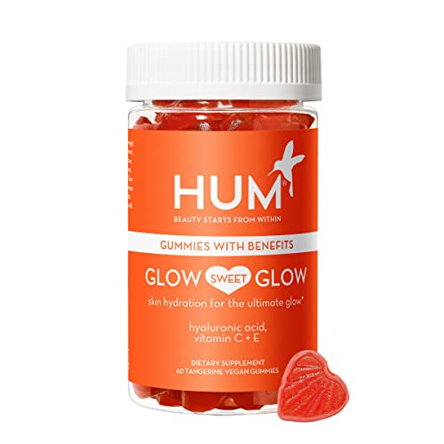 HUM Glow Sweet Glow Skin Supplement & Beauty Gummies - Hyaluronic Acid, Vitamin C + Vitamin E Gummies for Hydrated Skin - Collagen Gummies for Smooth Lasting Plump & Glowing Skin (60 Vegan Gummies)