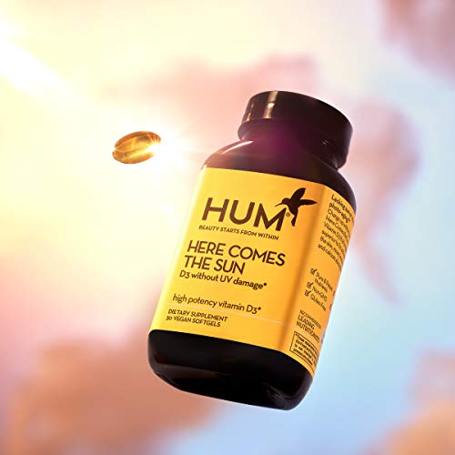 HUM Here Comes The Sun - Immune Support Supplement with Vitamin D to Support a Healthy Immune System & Calcium Absorption - Vegan Vitamin D3 to Support Radiant Skin, Mood + Bone Health (30 Softgels)